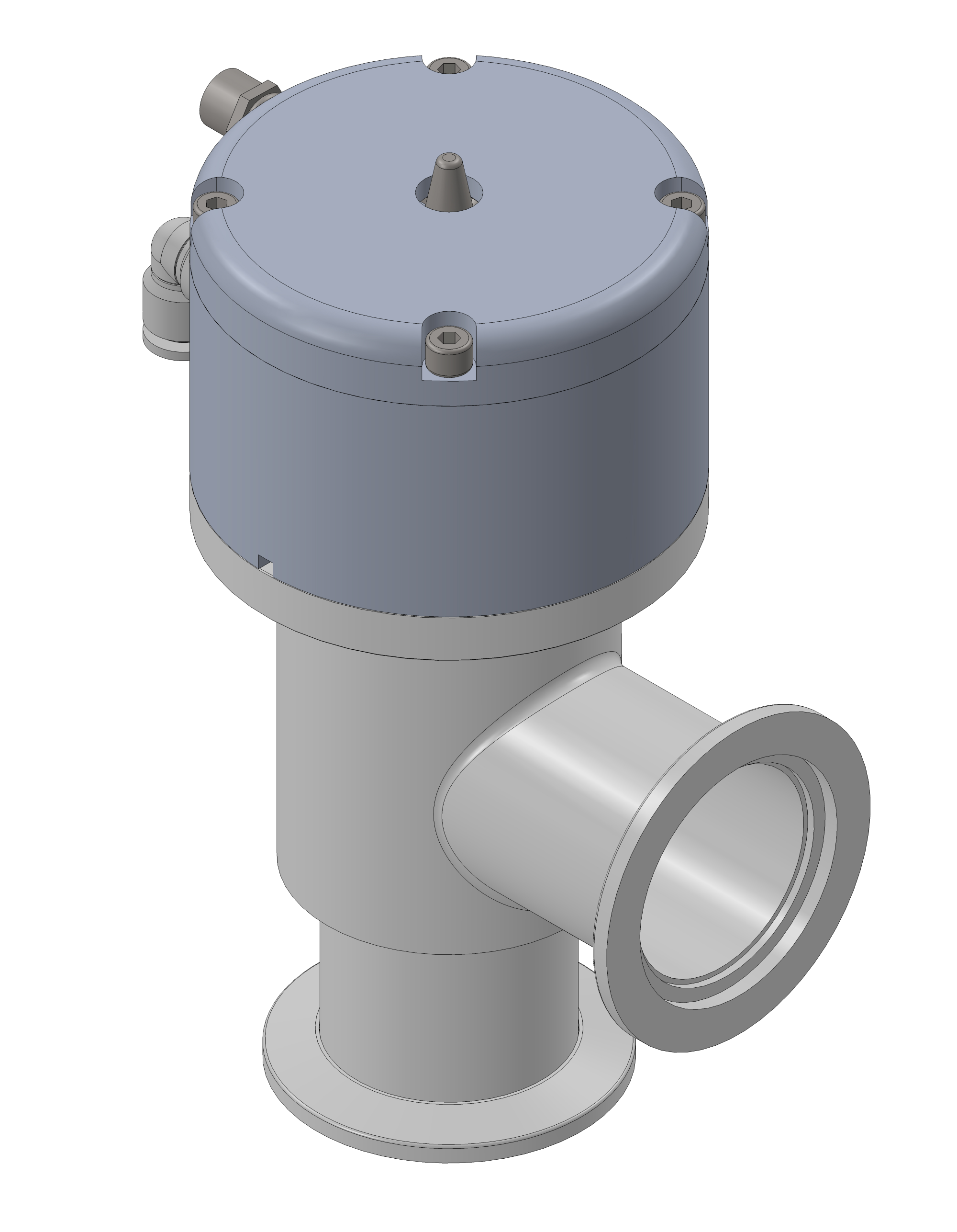 VP04P Series- Compact, High Vacuum, Pneumatic Angle Valves